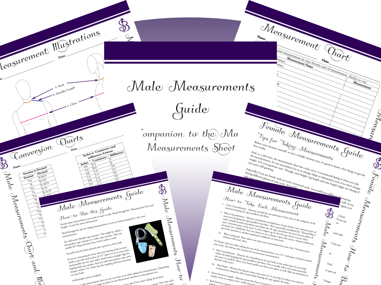 Measurement Sheets and Guides - Seamingly Badass